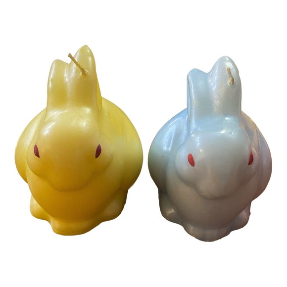 Unbranded | Holiday | Vintage Easter Bunny Rabbit Candles Pastel Blue ...